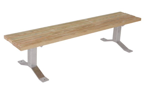 Wood Park Bench w/out Back - Commercial Park Site Furnishings ...