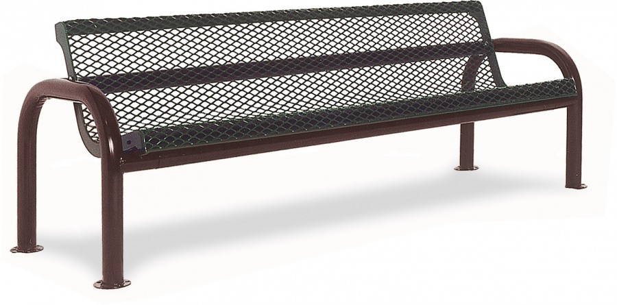 contour diamond pattern bench with back | benches