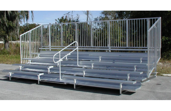 Enclosed Aluminum Bleachers w/ Aisle Handrails - Site Furnishings ...