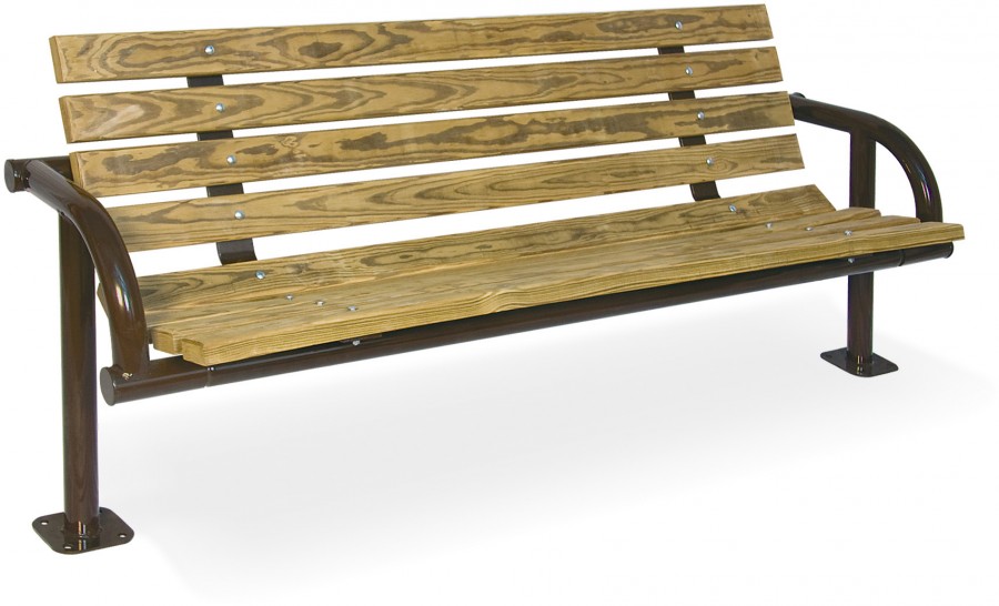 single-post contour wood bench | benches